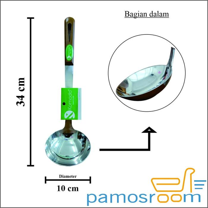 Jual Komodo Irus Stainless Gagang Kayu Centong Gagang Kayu Anti Panas ...