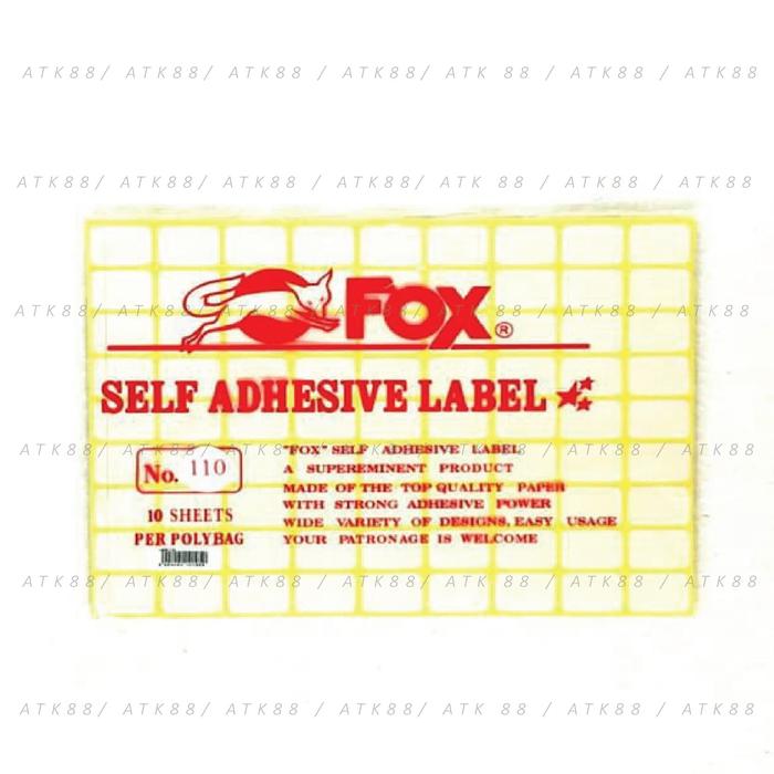 Jual Kertas / Label Stiker Fox No. 110 uk. 16 x 22 mm (Persegi Panjang ...