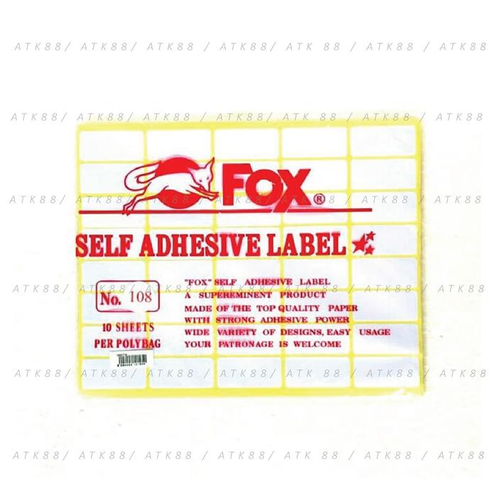 Jual Kertas / Label Stiker Fox No. 108 uk. 19 x 38 mm (Persegi Panjang ...