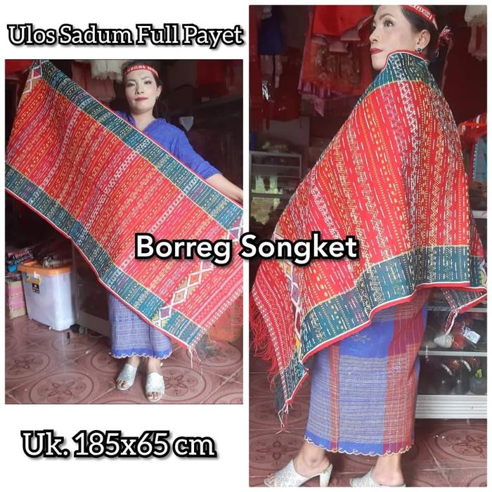 Jual Ulos Sadum Full Manik-manik Kain Adat Tenun Tangan Batak - Kab. Toba Samosir - Borreg ...