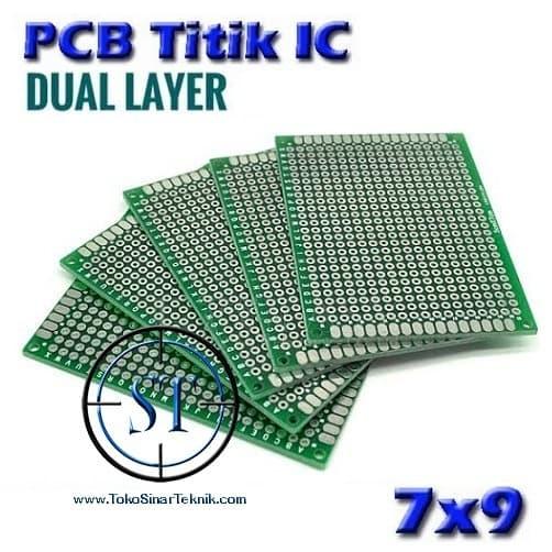 Jual 7x9 CM PCB Titik Lubang IC Double-Side 2 Layer Matrix Circuit ...
