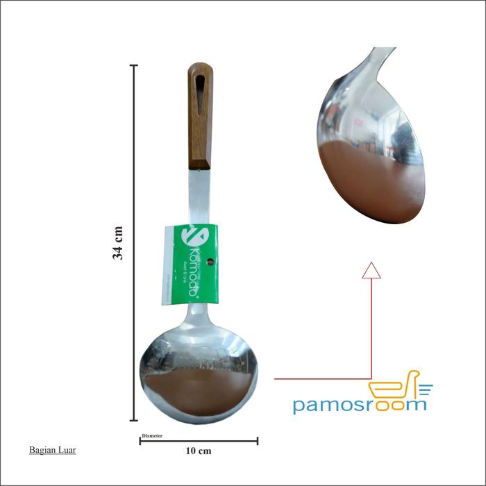 Jual Komodo Irus Stainless Gagang Kayu Centong Gagang Kayu Anti Panas ...