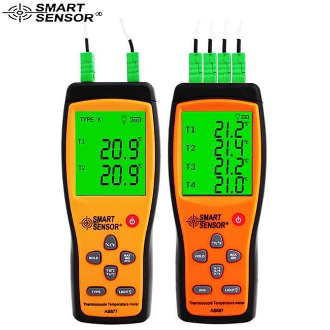 Jual Thermocouple 4 Channel Smart Sensor AS887 K Type Thermometer AS ...