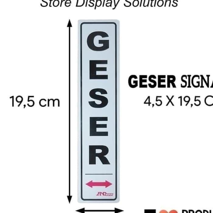 Jual SIGN LABEL GESER 19.5CM X 4.5CM STICKER SEMI PLAT STIKER GESER ...