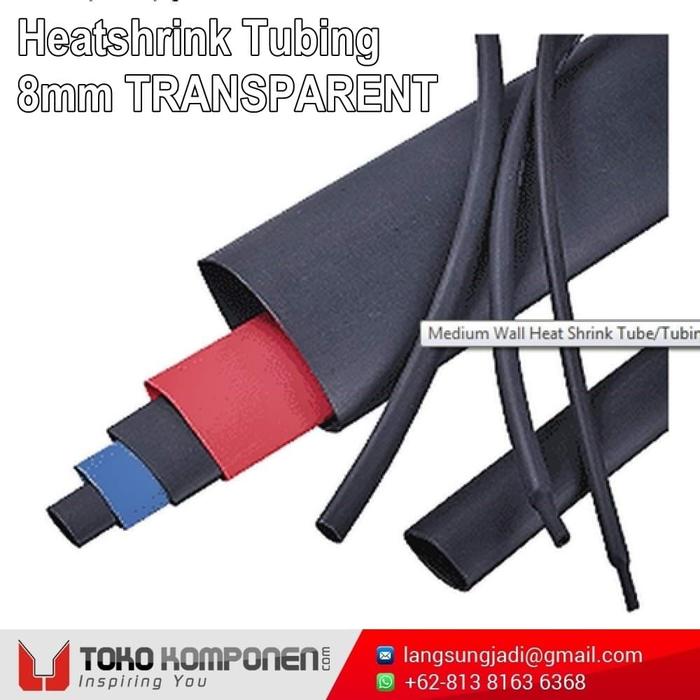 Jual Heat-shrink tubing 8mm bening selang bakar selongsong ciut ...