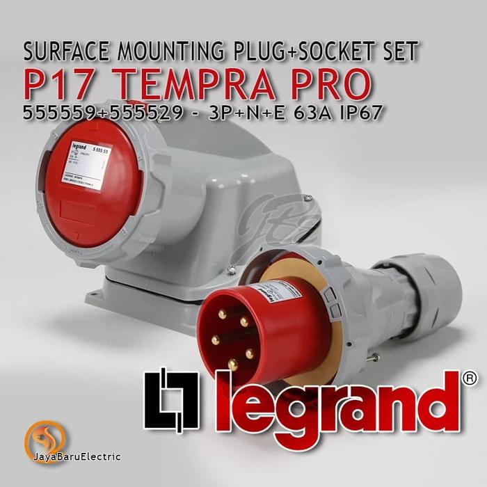 Jual Legrand Surface Mounting Plug Socket 3P+N+E / 5 Pin 63A P17 Tempra ...
