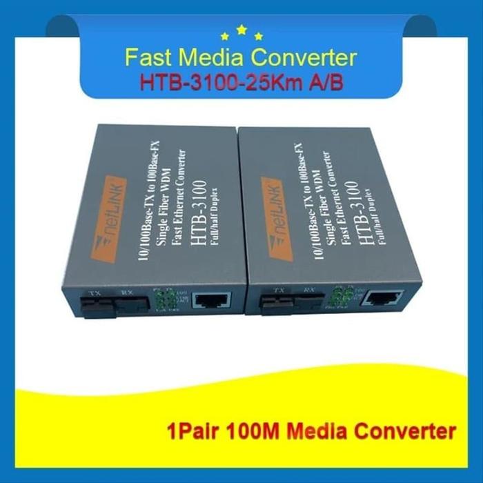 Jual Media Converter / Konverter Fo / Fiber Optik Htb-3100 10/100 1pair ...