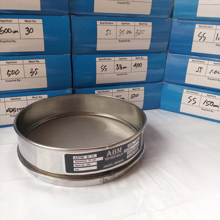 Jual Test Seive Ayakan Mesh 200 (75mikron) Diameter 20cm Atau 8 Inchi ...