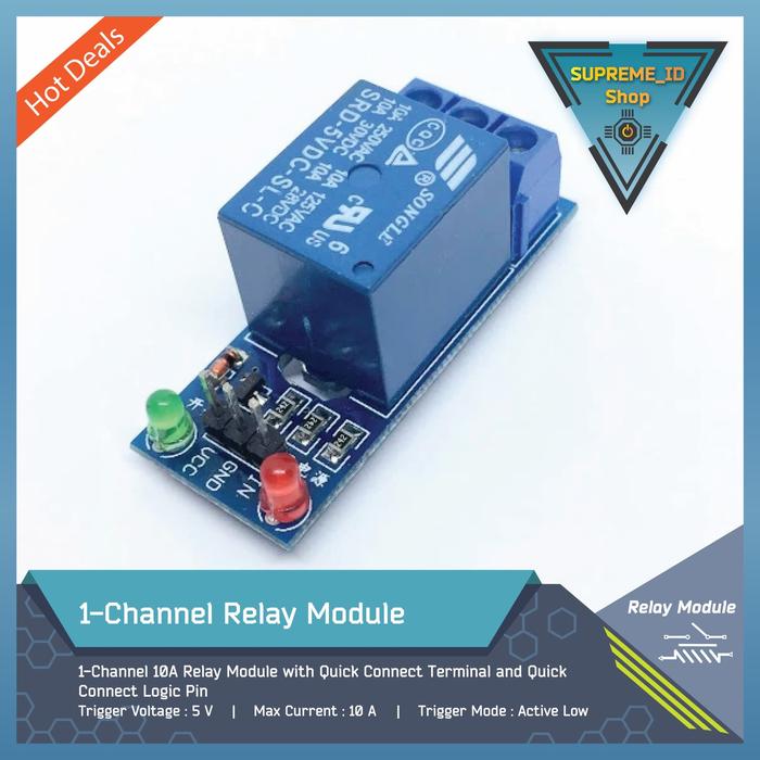 Jual 1-Channel 5V 12V 24V DC Control Relay Switch Module with LED ...