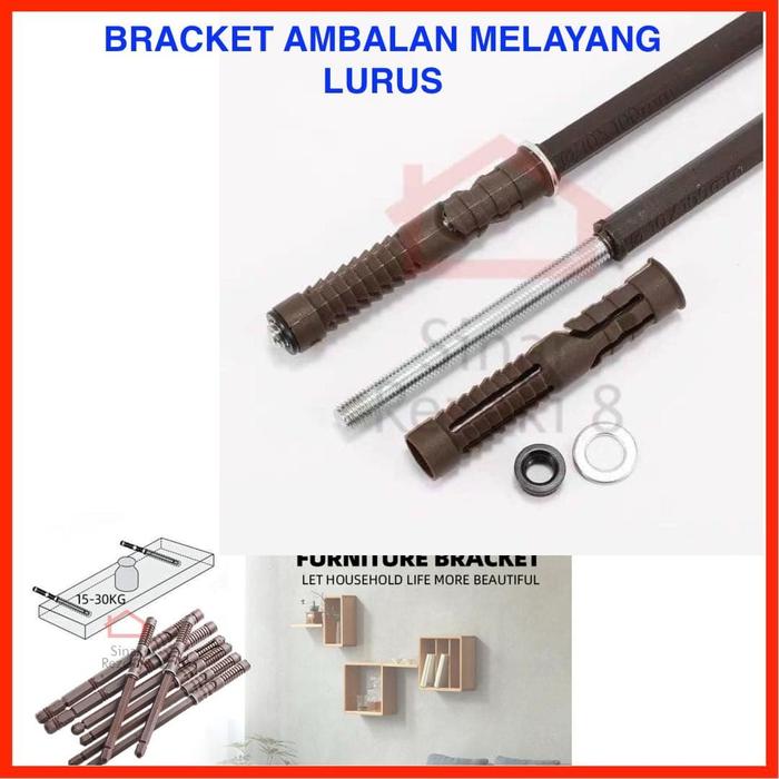 Promo Bracket Ambalan Melayang LURUS Tembus / Floating Shelf Mounting ...
