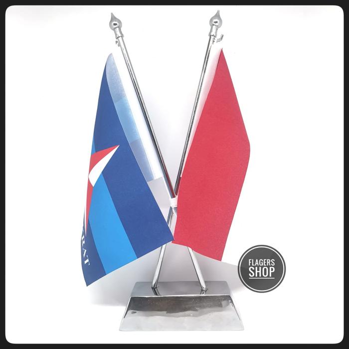 Jual BENDERA MEJA INDONESIA - PARTAI DEMOKRAT + TIANG SILANG - TIANG ...