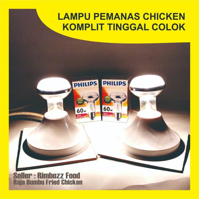 Jual 2 Set lampu pemanas food warmer showcase fried chicken dan ...
