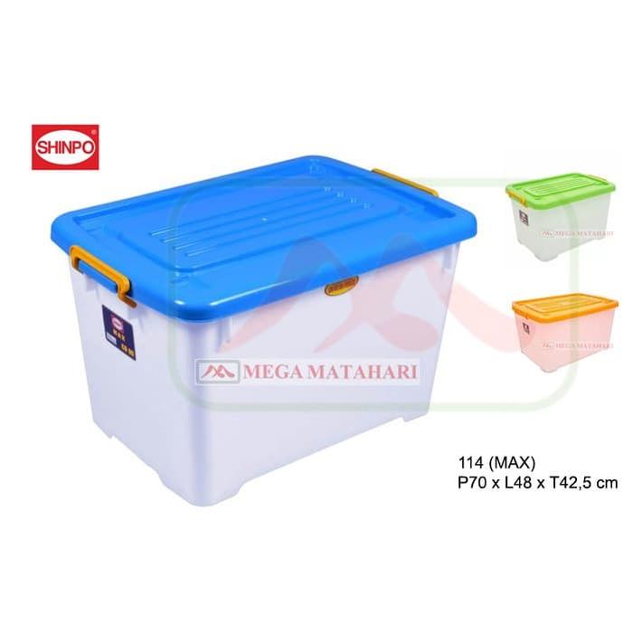 Jual Container Box Max 114 CB95 Shinpo (Dengan Roda) - BIRU PASTEL ...