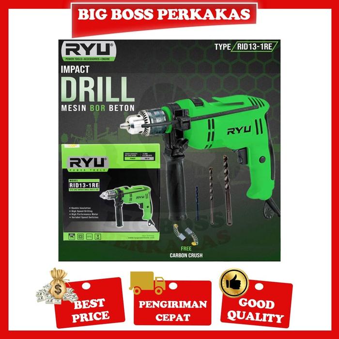 Jual TEKIRO RYU RID 13-1 RE IMPACT DRILL MESIN BOR BETON LISTRIK KAYU ...