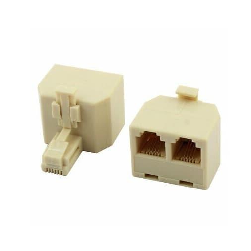 Jual SPLITTER RJ11 2 Hole Konektor Telepon Konektor Adapter Splitter RJ ...