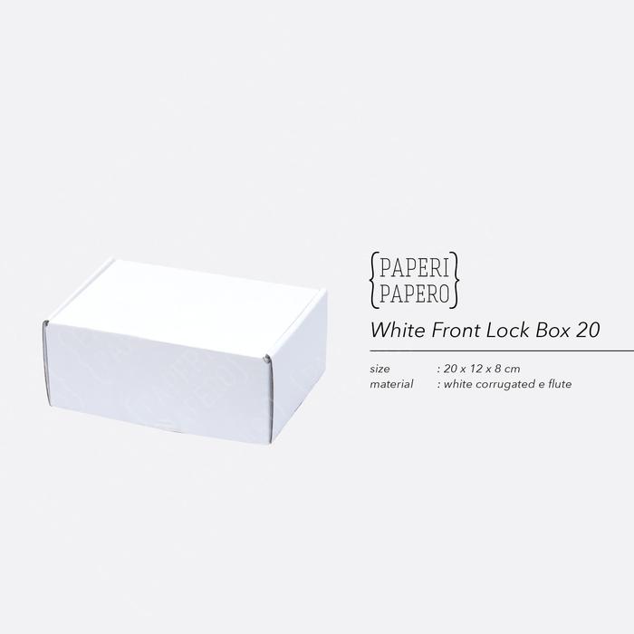 Jual White Front Lock Box - Boks Putih Packaging Hampers (20x12x8 cm ...