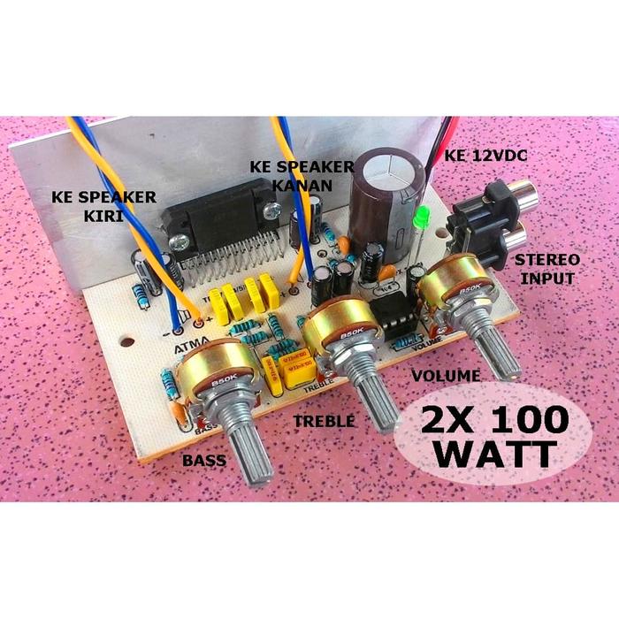 Jual Kit 12v Stereo Speaker Aktif 2x 100 Watt Amplifier dg Tone Control ...