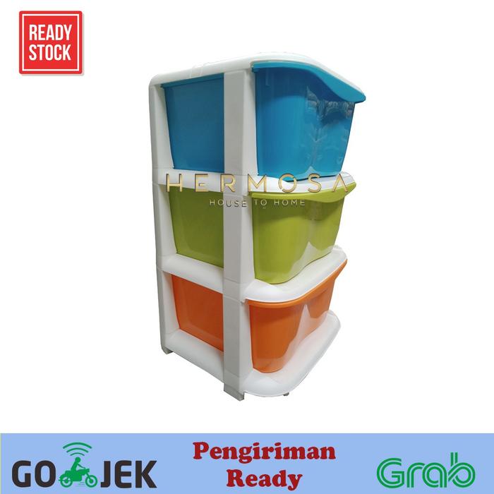 Promo LEMARI RAK PLASTIK 3 SUSUN TINGKAT ANAK - TOWER CONTAINER MASPION ...