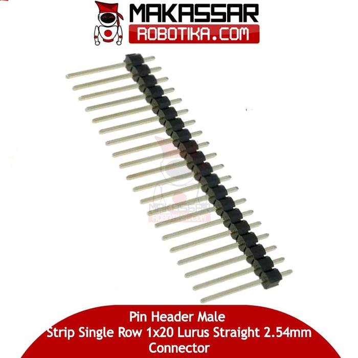 Jual Pin Header Male Strip Single Row 1x20 2,54mm Hitam - Kota Makassar ...