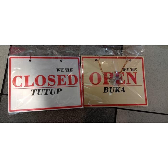 Jual SIGN LABEL BUKA TUTUP - OPEN CLOSE DOOR SIGN GANTUNG PLAT 2 ...