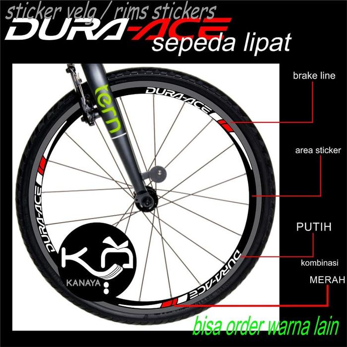 Jual Sepeda Lipat Seli Stiker Velg Sticker Rims Decal Folding Bike DURA ...