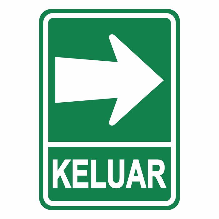 Promo Rambu Petunjuk Arah Keluar 35cm x 50cm Plat Alumunium - Kota ...