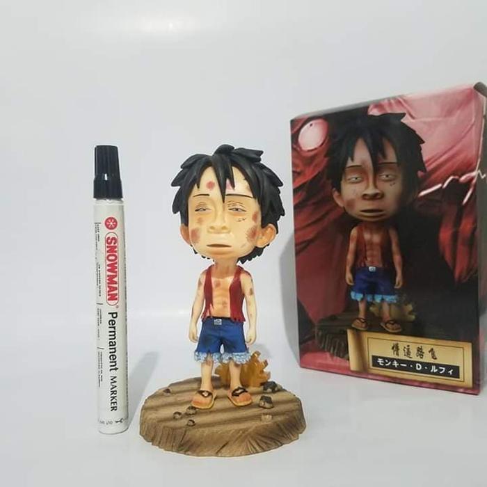 Jual mainan action figure monkey d luffy muka jelek tinggi sekitar 6 ...