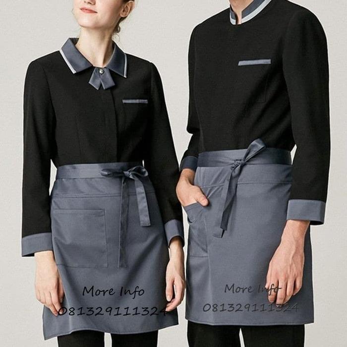 Jual Pembuatan seragam Baju Koki-Chef-Jaket-Kitchen-Hitam-Elegant-Modis ...