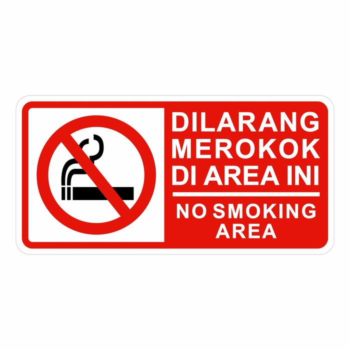 Promo Rambu Sign Dilarang Merokok No Smoking 40cm x 20cm Plat Alumunium ...
