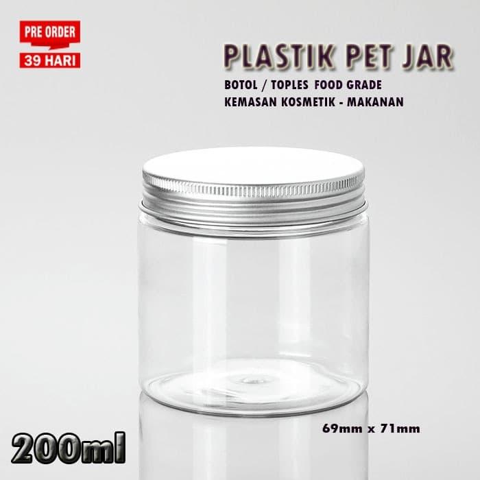 Jual Botol Toples Makanan Snack 200ml 200gr Jar Plastik PET Food Grade ...
