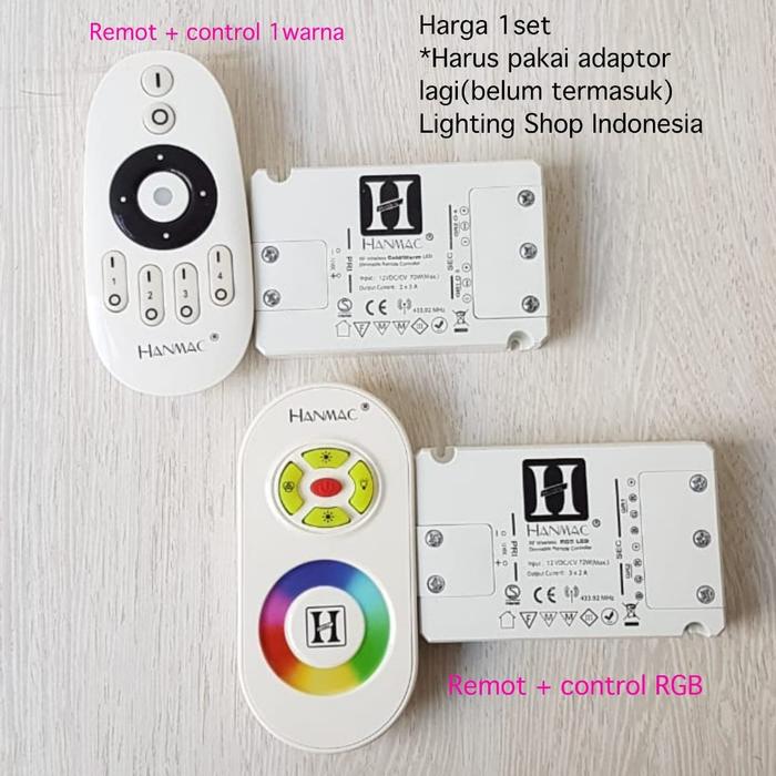 Jual Control dimmer 12V 72W + remote lampu strip 1warna dan RGB ...