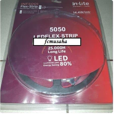 Jual Lampu LED Strip INLITE IP20 5050 12V 5M Putih / Daylight 7200K ...