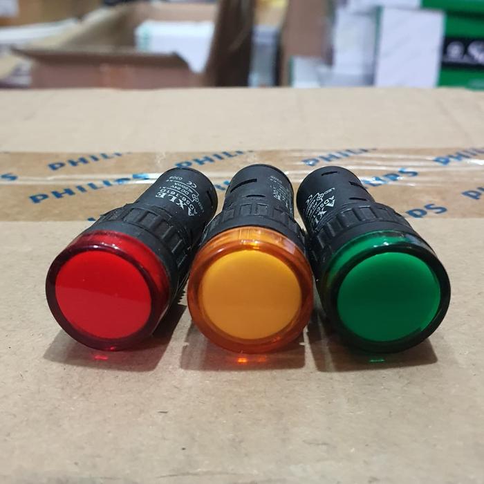 Jual Pilot Lamp 16mm Merah Kuning Hijau / Indicator Lamp 16 mm ...