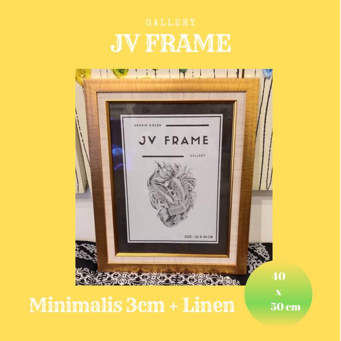 Jual Bingkai Minimalis 3cm 40x50 +Linen/ list dalam - Orange - Kota ...