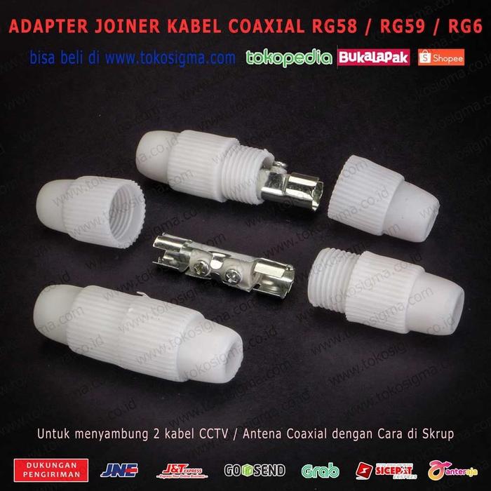 Jual ADAPTER JOINER PENYAMBUNG 2 KABEL CCTV ANTENA COAXIAL RG58 RG59 ...