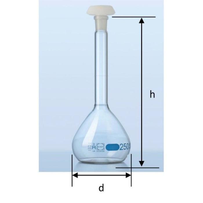 Jual VOLUMETRIC FLASK 250mL. Class A. Plastic PE Stopper. DURAN - Kab ...
