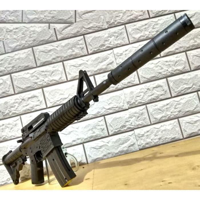 Jual Mainan senapan handgun Spring M4-1 + peredam d cobra Sniper ...