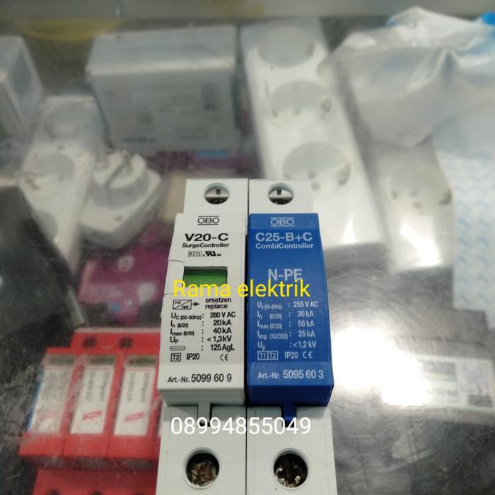 Jual surge Arrester Obo V20-C 280VAC 1phase + 1phase N-PE 255Vac ...