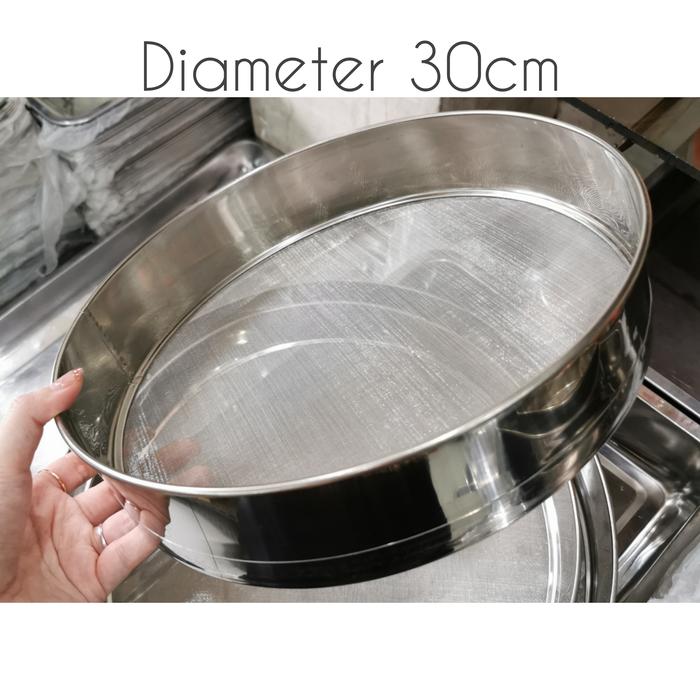 Jual Powder strainer / pengayak tepung / saringan tepung stainless 30cm ...