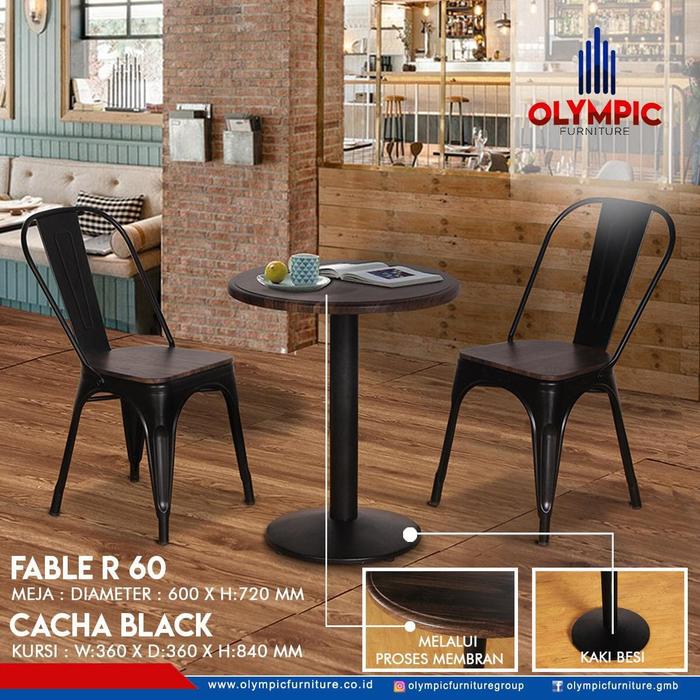 Jual Meja cafe industrial modern meja makan modern Olympic Fable R 60 ...