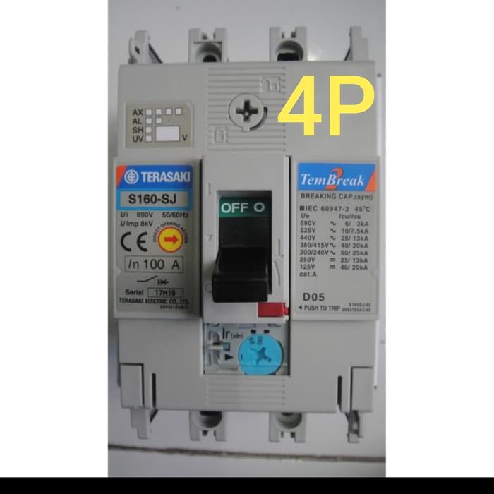 Jual MCB MCCB 4P 100A S160SJ 100 A TERASAKI JEPANG SCHNEIDER ABB CHINT - Kab. Tangerang - MAI ...