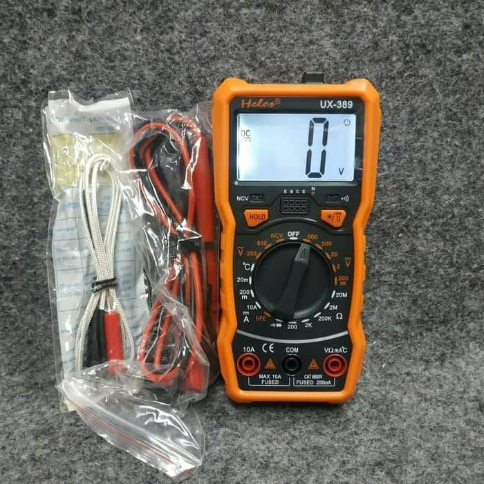 Jual Digital Multitester Multimeter + NVC + Temperature Heles UX-389 ...