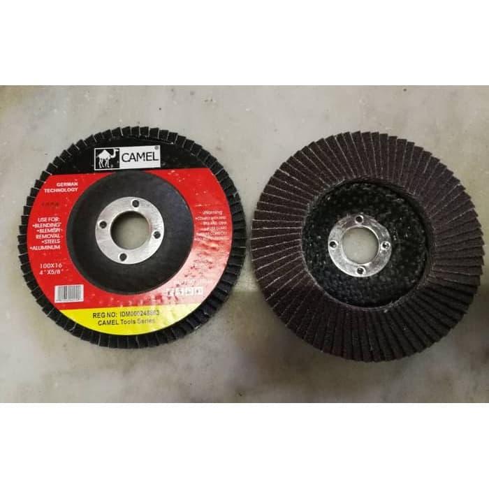 Jual BATU AMPLAS 4 INCH GRIT 60 / GRINDA GERINDA FLAP DISC AMPLAS SUSUN ...