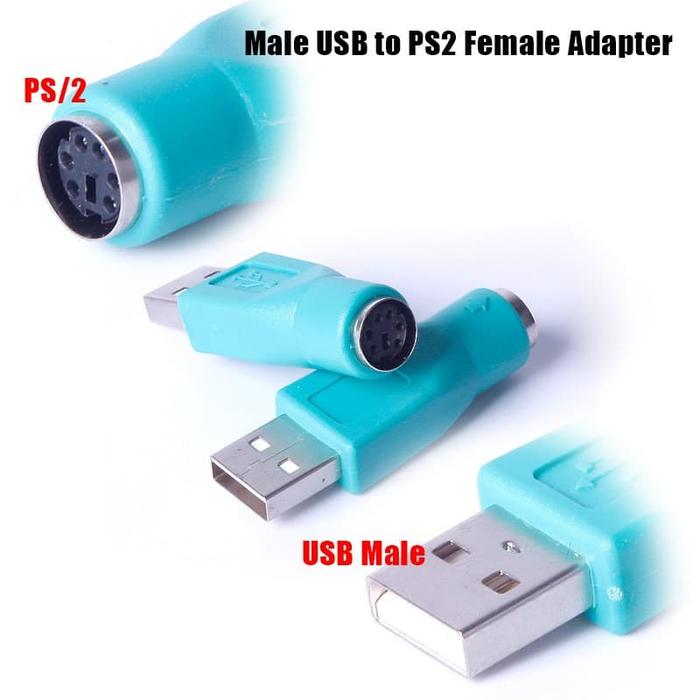 Jual Male USB to PS2 Female Adapter into Converter to use for PC ...