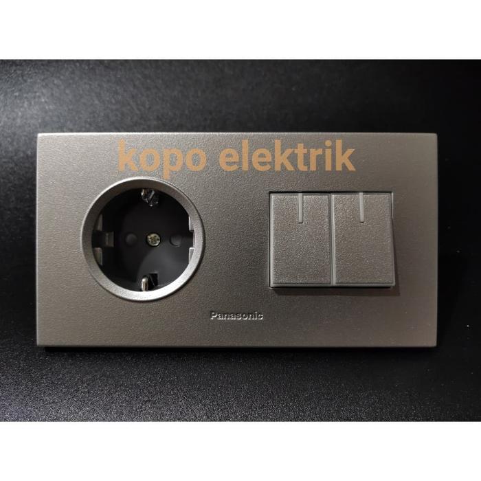 Jual Panasonic Stop Kontak + Saklar Seri Style Silver Tanam Stopkontak ...