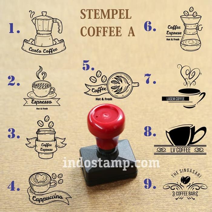Jual stempel logo coffee shop warung kopi cafe gofood grabfood stamp ...