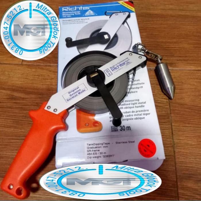Jual Meteran minyak 30 meter Sounding Tape Oil Stainless Steel merk ...