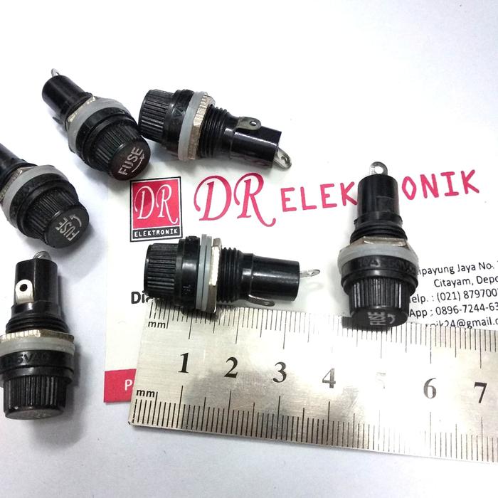 Jual Box Fuse Holder Hitam Kecil Tabung Kaca Sekring Rumah Sekering ...