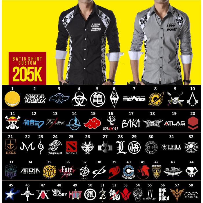 Jual Kemeja Batik Anime Game Superhero Custom Logo Bebas Suka Suka ...