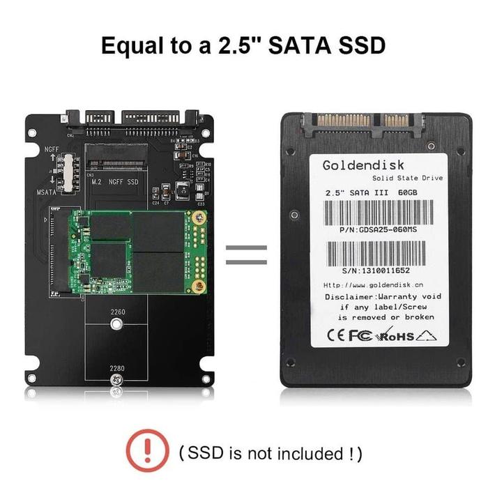 Jual Casing Dual Mode Passive : M.2 Ngff Or Msata To Sata 3.0 Adapter ...
